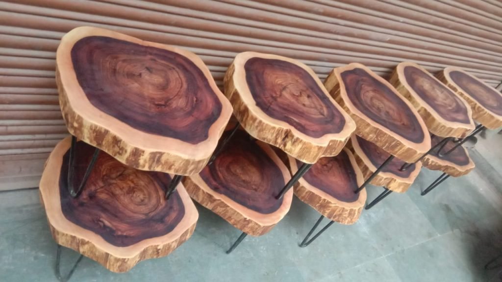 Solid sheesham wooden log tables – Gianiji Antiques